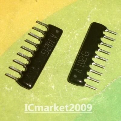 100 PCS A09-102G A 102G 1Kohm 1KR 8 Commoned Resistor Network Array ...