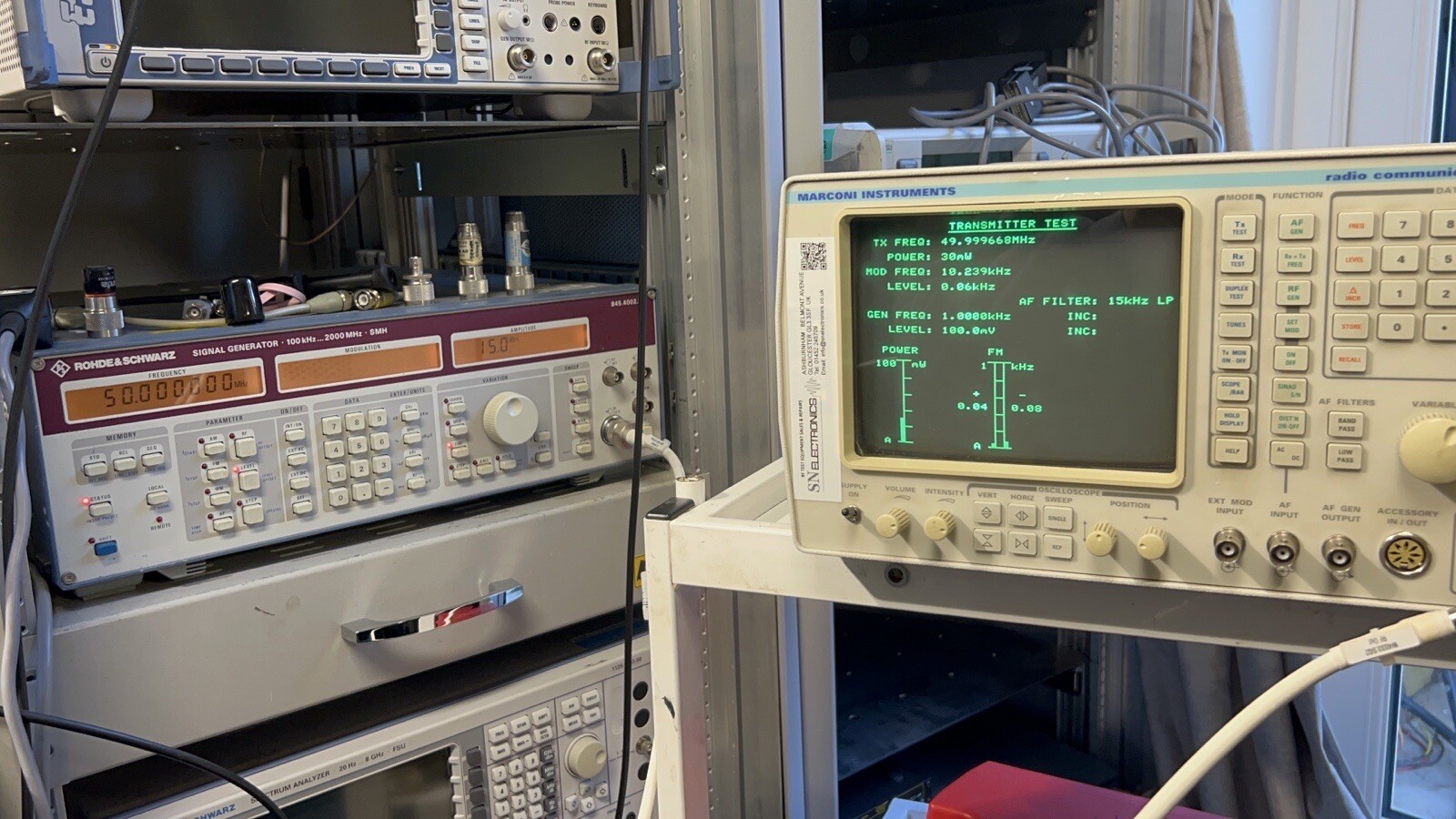 Marconi 2955B Radio Communication Test Set Tester 400kHz-1GHz HF VHF ...