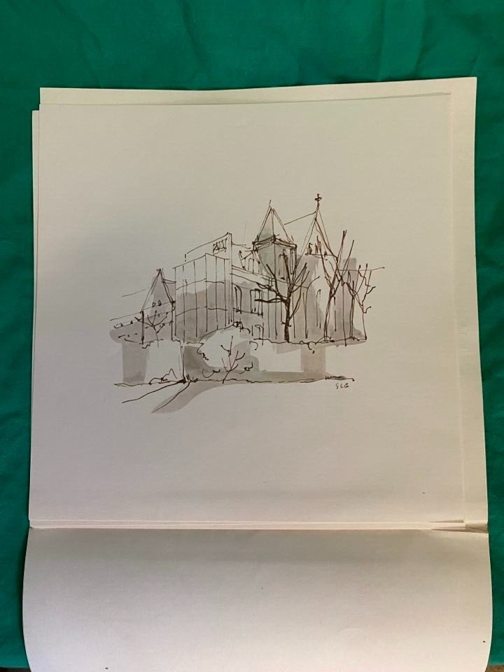 SOEUR SOURIRE SIGNING NUN LP ALBUM WATERCOLOR DRAWING CONVENT LIFE ...