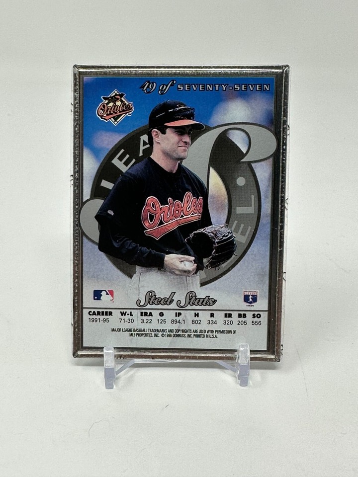 1996 Leaf Baseball Mike Mussina Steel Stats Card Unpeeled | eBay