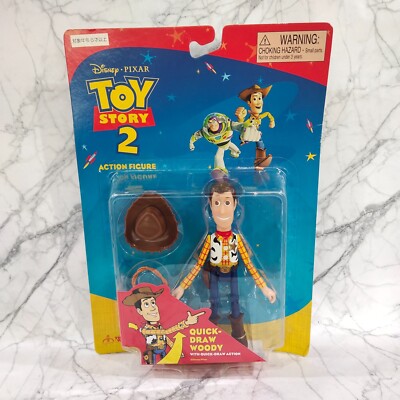 Disney Toy Story 2 Quick Draw Woody Action Figure Thinkway 1995 Vintage ...