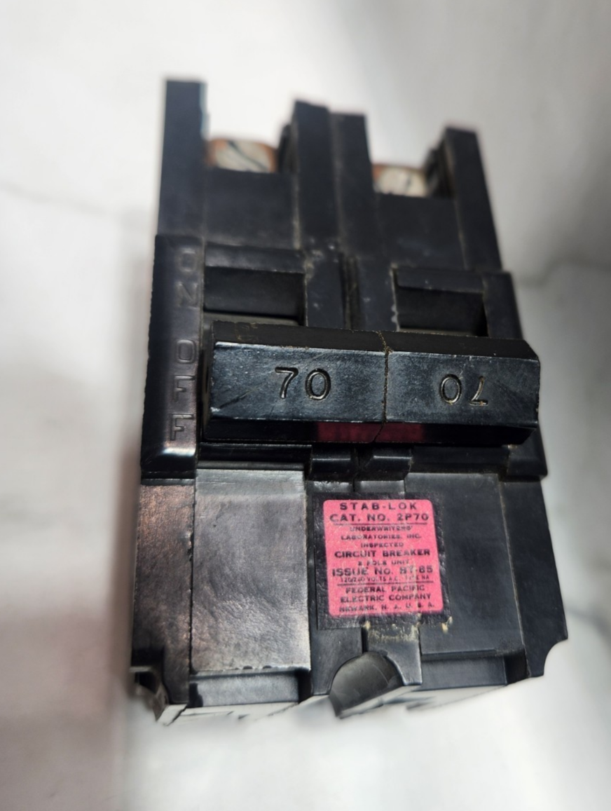 Federal Pacific FPE NA270 2P NA 70A Stab-Lok Circuit Breaker 70 AMP 2 ...