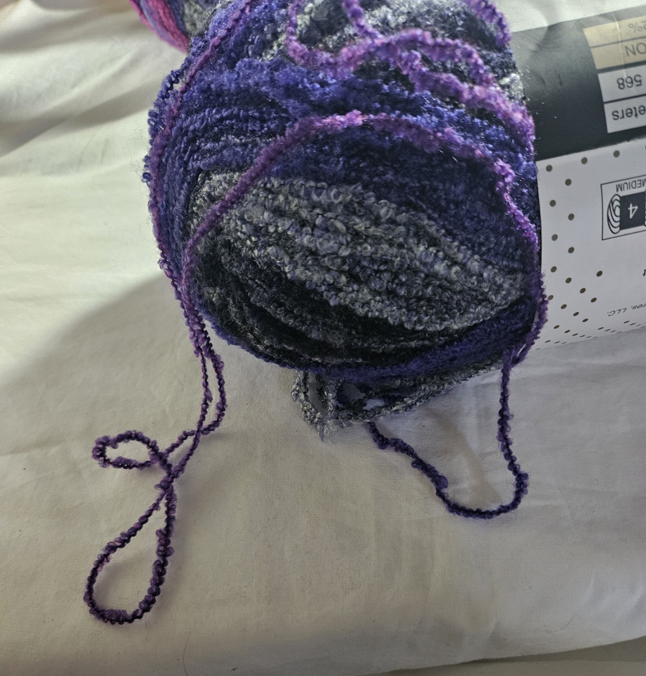 Buttercream Luxe Craft Rainbow Boucle Yarn LARGE 8oz - Black and ...