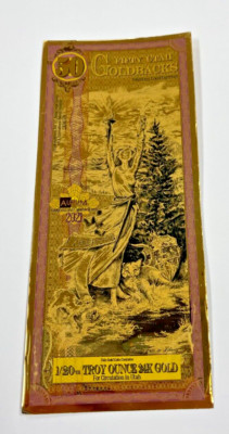 2021 Utah 50 Goldbacks .999 fine Gold 1/20th oz Foil 24Kt Note Currency ...