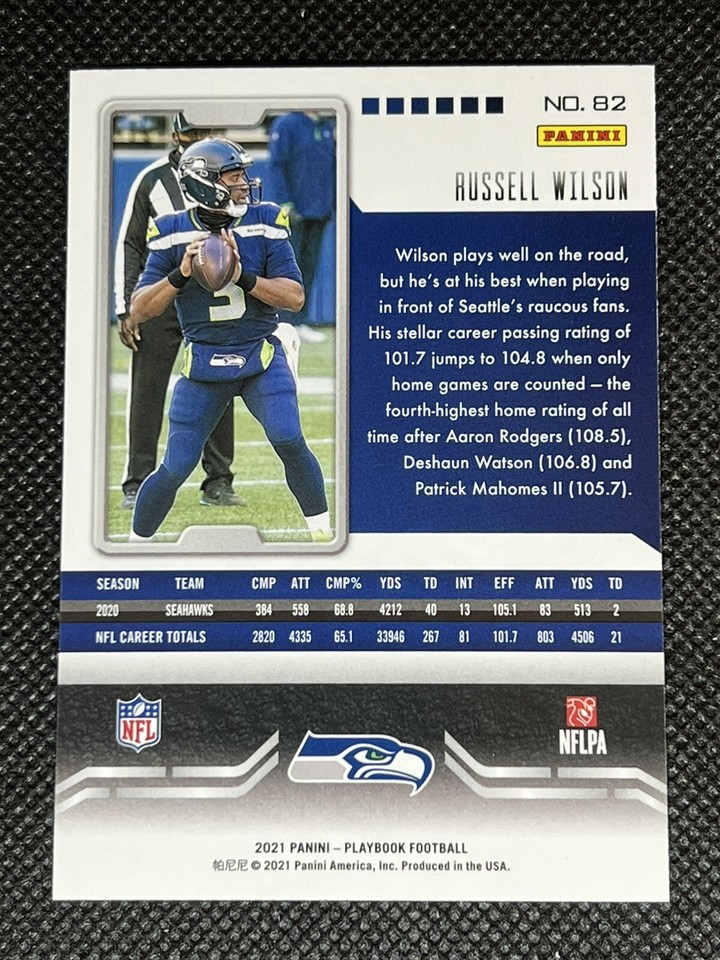 2021 Panini Playbook Football RUSSELL WILSON #82 Seattle Seahawks | eBay