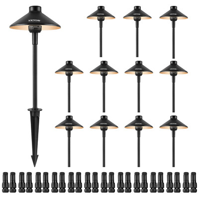VEVOR 12 Pack Low Voltage Landscape Path Lights 12-24V Outdoor LED ...