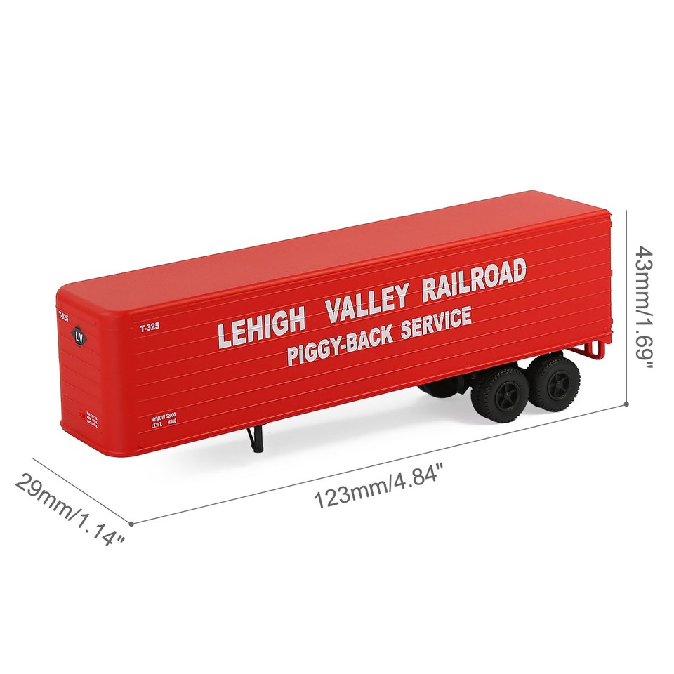 Evemodel Trailers HO Scale 1:87 Model Trailer for Railway Tractor (Pack ...