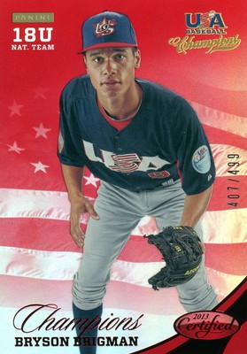 2013 Panini USA Champions National Team Mirror Red Bryson Brigman #153 ...