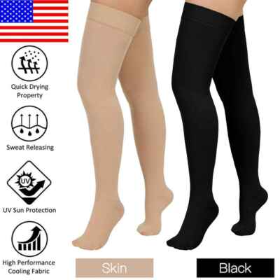 Anti Embolism Compression Stockings, Thigh High Unisex Ted Hose Socks ...