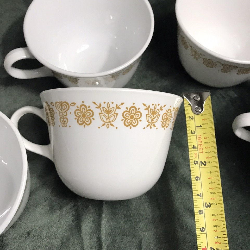 6 Vintage Corelle Livingware by Corning Cups Mugs Butterfly Gold | eBay