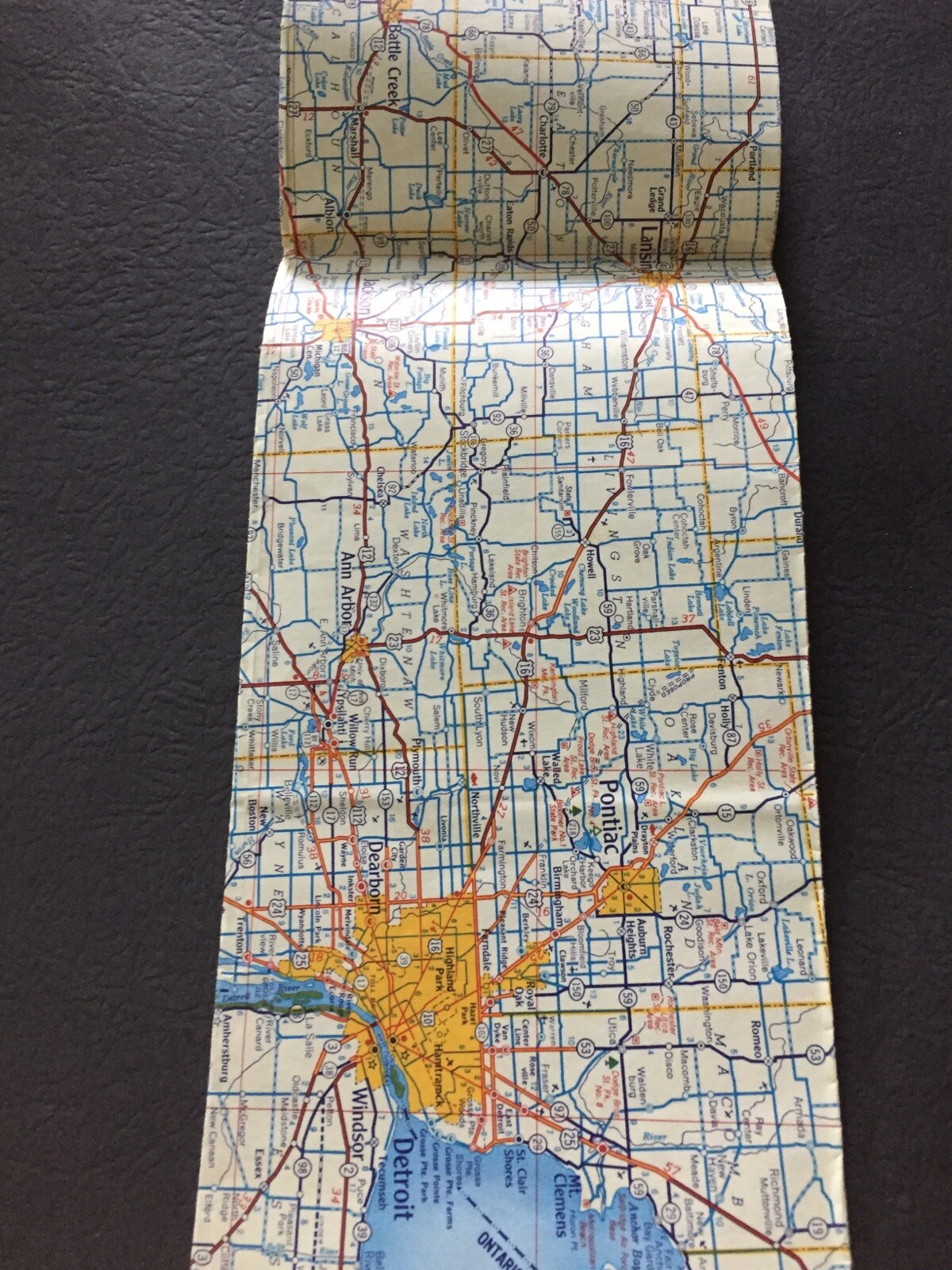 Shell Vintage 1956 Map Of Michigan Shell Gas Stations Paper Map E27 | eBay