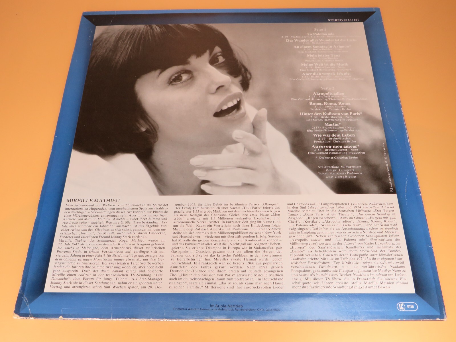 LP Mireille Mathieu Die großen Erfolge La Paloma ade Vinyl Ariola 88 ...