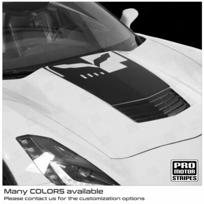 Chevrolet Corvette C7 Base 2014-2019 Jake Skull Hood Decal Stripe ...