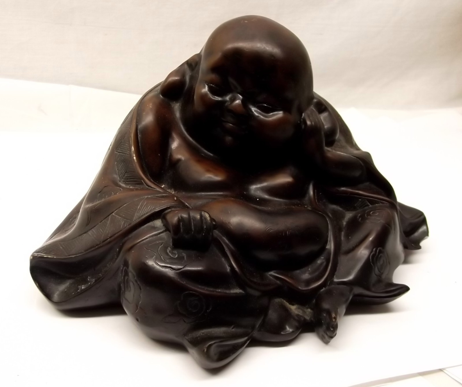 Vtg Carved Buddha Seated Fat Erotic Image on Bottom Geisha Soapstone ...