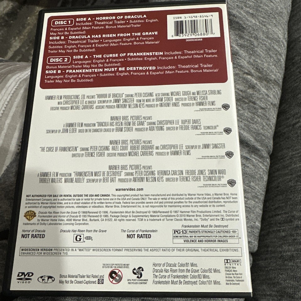 Tcm Greatest Classic Films Collection: Hammer Horror (DVD) 883929068807 ...