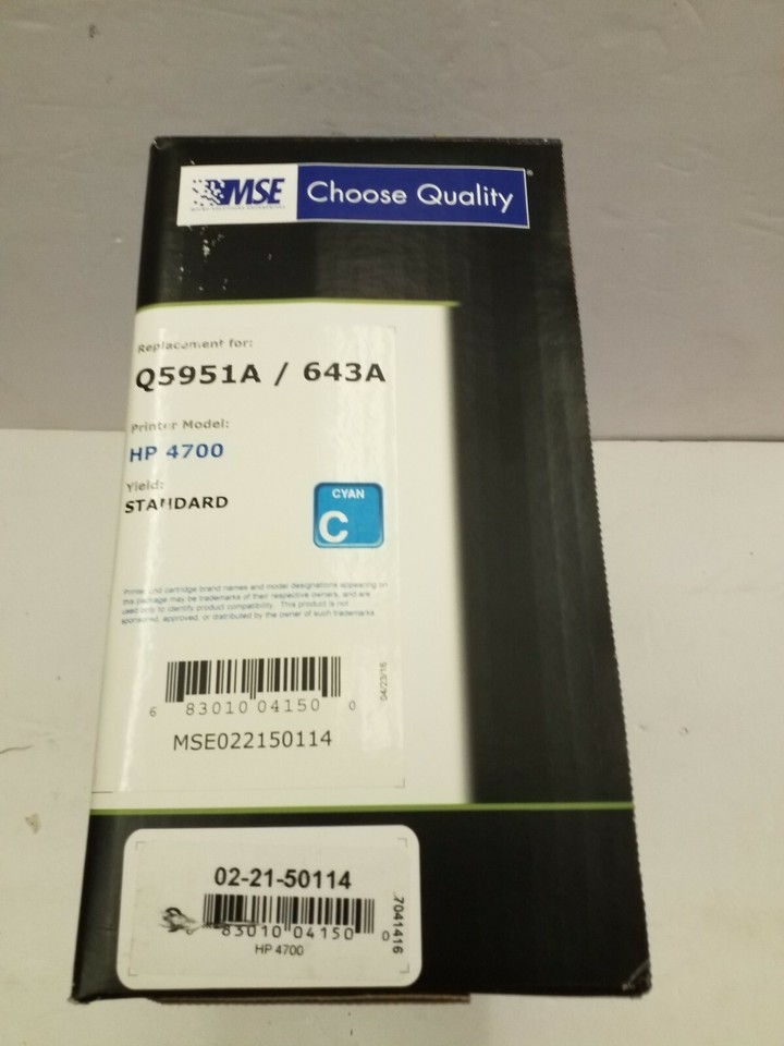 MSE Q5951A Remanufactured Cyan Toner Cartridge for HP (HP 643A) | eBay