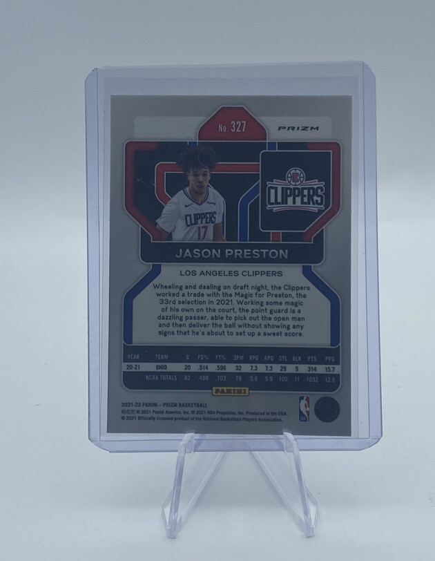 2021-22 Panini Prizm Jason Preston RC Rookie Red, White & Blue Prizm327 ...