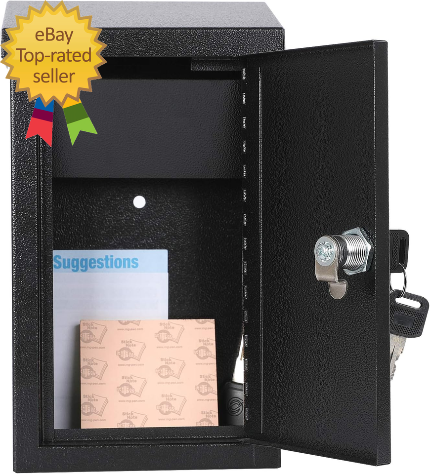 Wall-Mounted Key Drop Box with Key Lock, Metal Mailbox, Indoor& Outdoor ...
