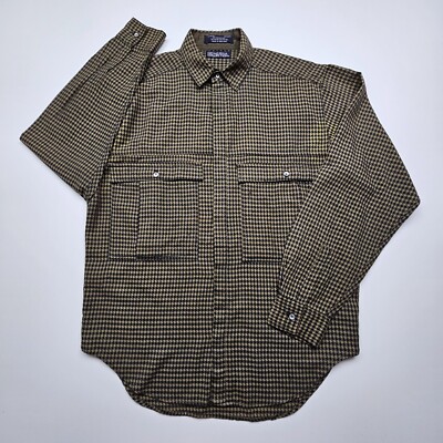 VTG Generra Collection Men Shirt Small Brown Black Houndstooth 80s ...