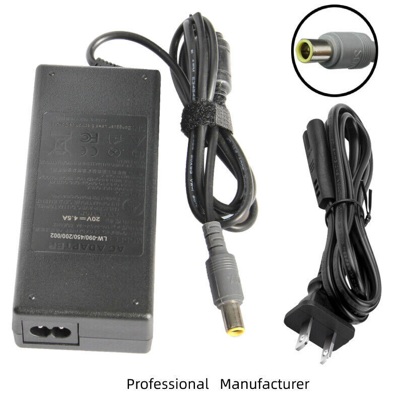 20V 4.5A 90W AC Adapter For IBM Lenovo ThinkPad Laptop Charger +Power ...