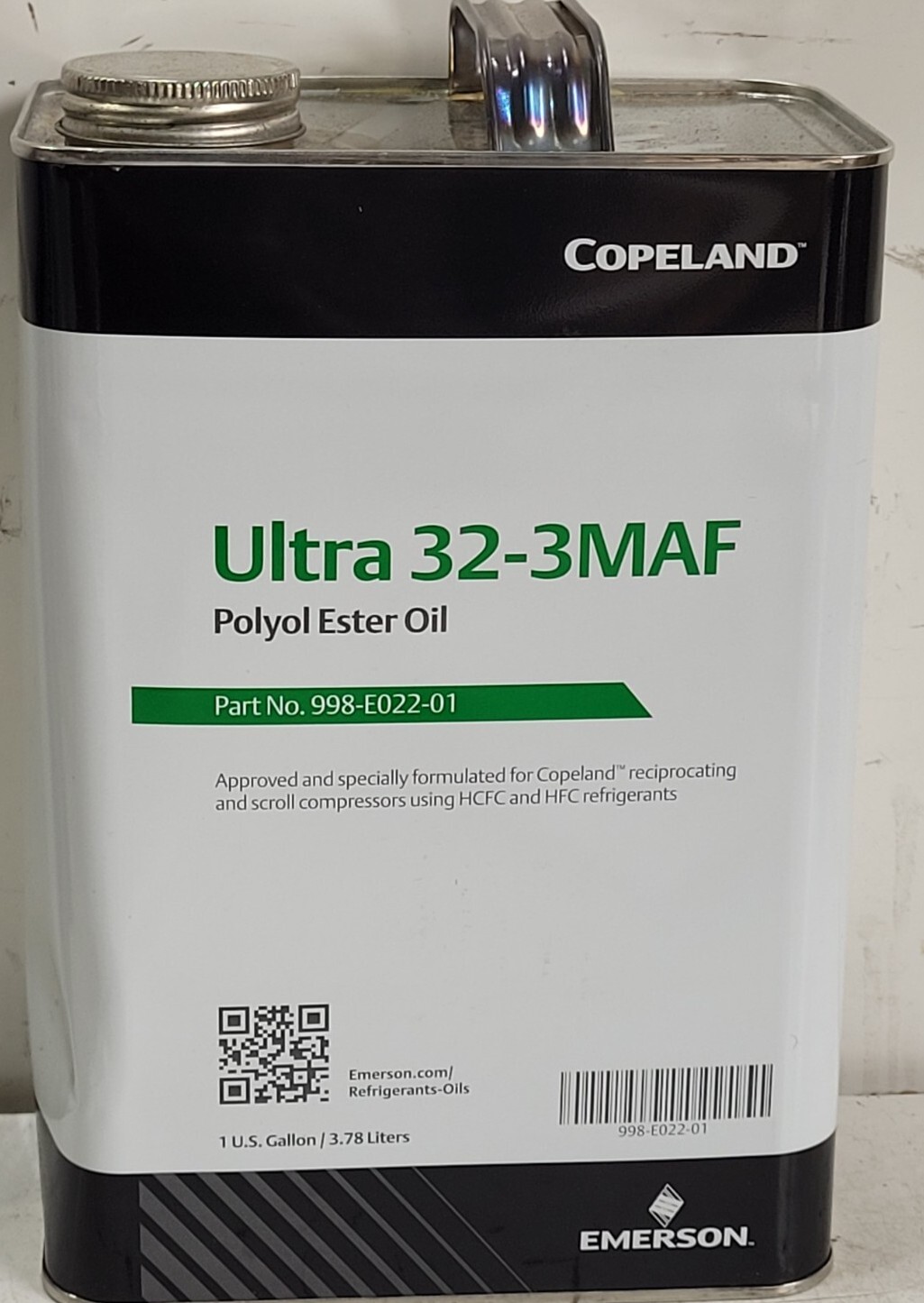 Copeland Ultra 32-3MAF Polyol Ester Compressor Oil 998E02201 - 1 Gallon ...