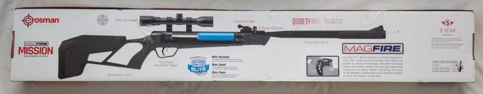 Crosman MagFire Mission Air Rifle .177 Cal. 1300fps Black CMM7SXS - New ...