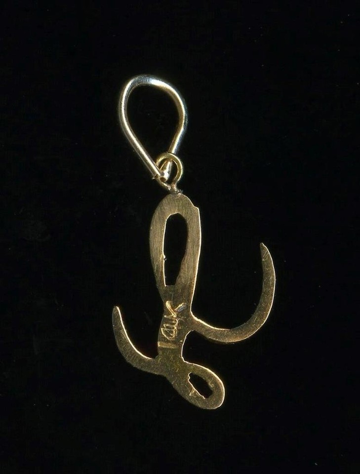 14K 18mm Fine Solid Yellow Gold Letter "L" Initial Cursive Pendant ...