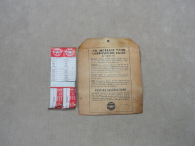 40 Unused Veedol Flying A Service Station Oil Lube Last Serviced ...