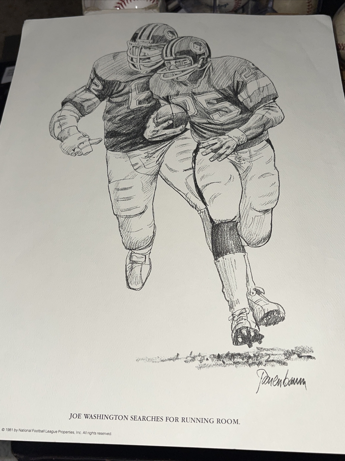 1981 Washington Redskins Joe Washington Shell Oil Football Poster 11x14 ...