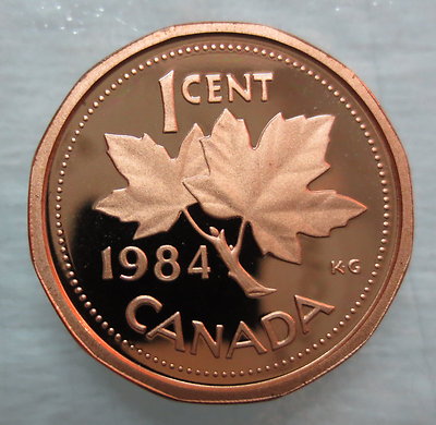 1984 CANADA 1 CENT PROOF PENNY HEAVY CAMEO COIN | eBay