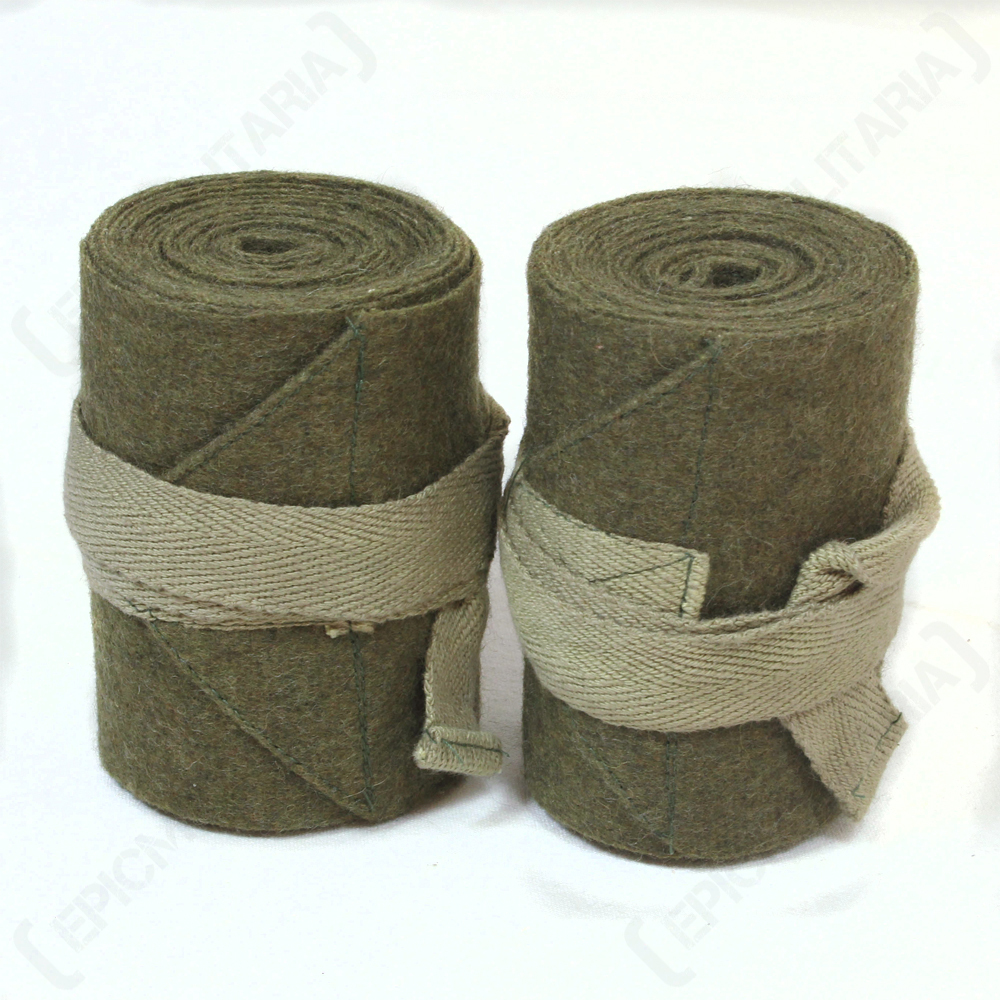 WW2 British Army Puttees - Pair Green Wool Wraps Gaiters Uniform ...