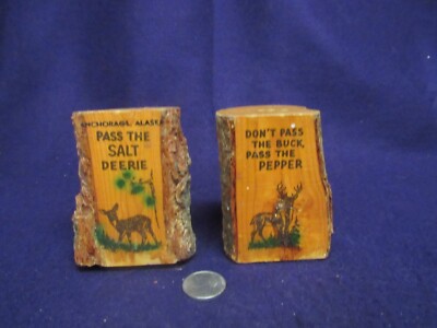 Vintage Wood Branch Anchorage AK Salt and Pepper Shakers 85 | eBay