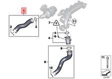 NEW BMW F07 F10 F11 INTERCOOLER PIPE TURBO HOSE 7810614 11617810614 OEM ...