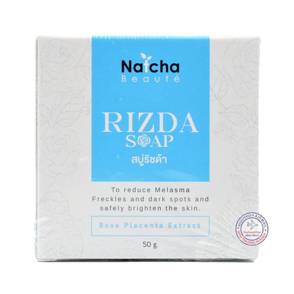 Natcha Rizda Soap Rose Placenta Reduce Freckles and Dark Spots 50g x 12 ...