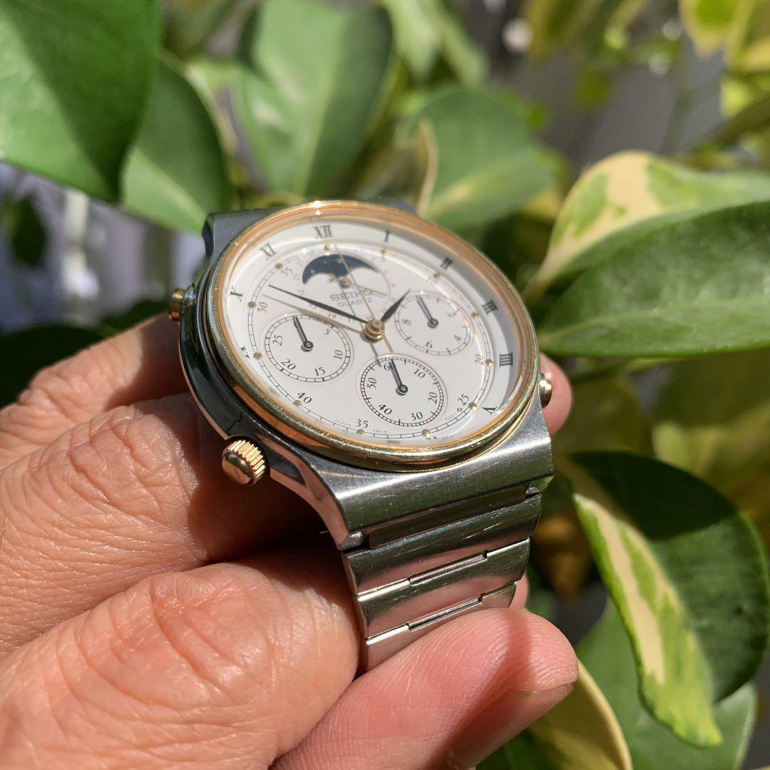 Seiko 7A48-7000 Chronograph Vintage Moon Phase Used Quartz Seiko 7A48-7000 Chronograph Vintage Moon Phase Used Quartz