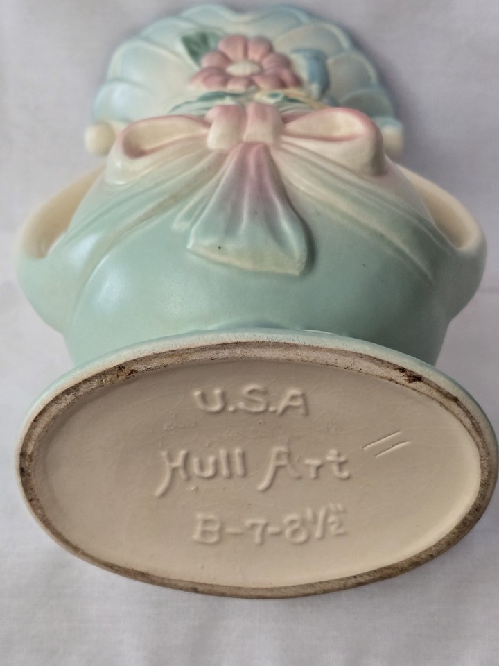 Hull Vase Pink/Blue Bow Knot Series B-6, 8 1/2" | eBay