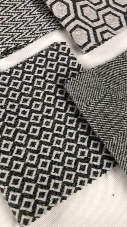 Modern Geometric Hexagon Pattern Wool Textured Grey Upholstery ...