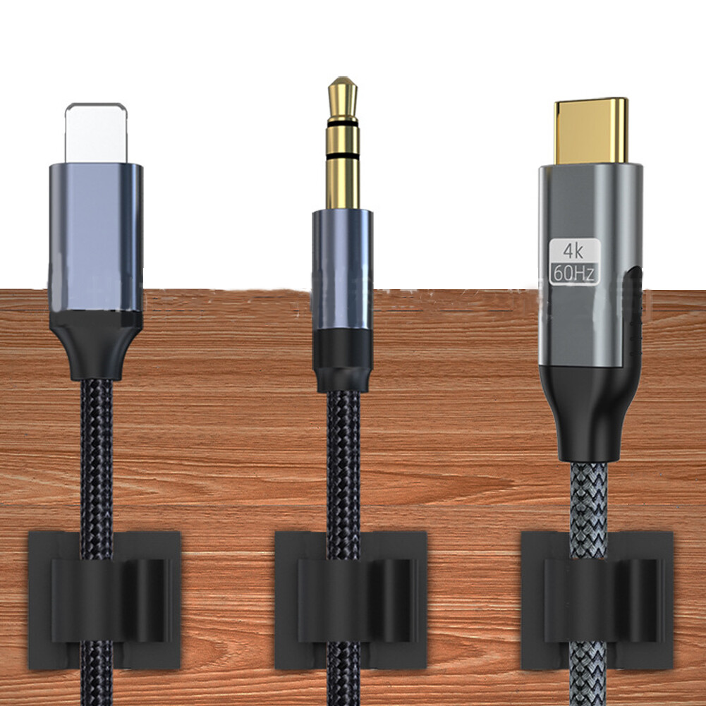 50pcs Stickers Removable Wire Management Desk Cable Clip Wall SelfTidy ...