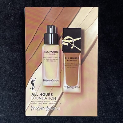 Yves Saint Laurent YSL ALL HOURS Foundation 6-SHADE Sampler Card NEW | eBay