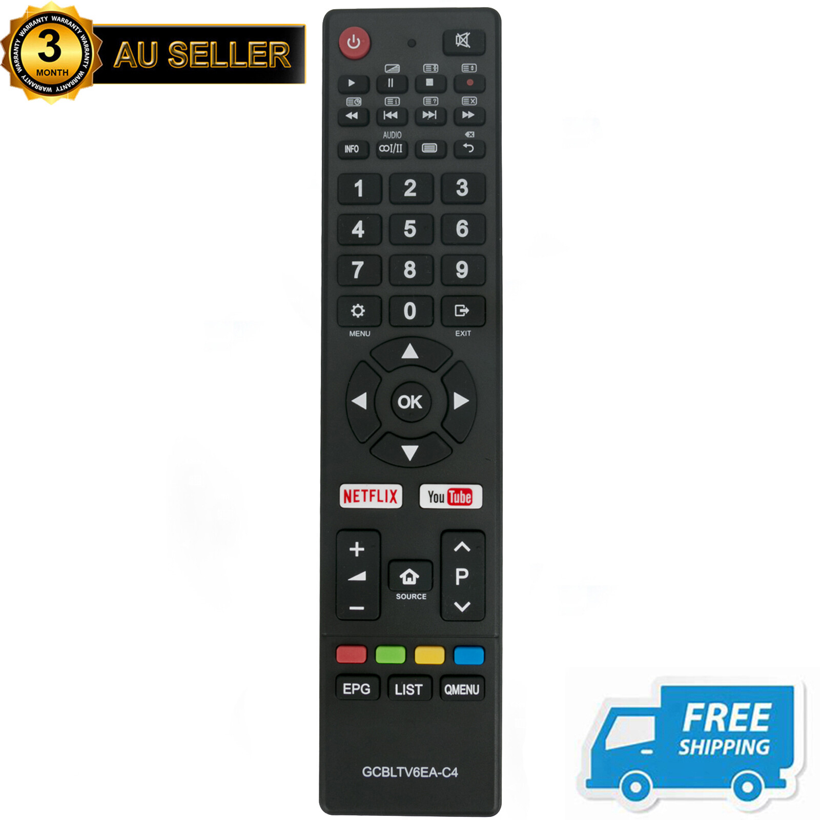 New GCBLTV6EA-C4 Remote Control for CHIQ TV U75G8 U70G8 U50G9 U55G7 ...