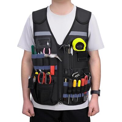 Electrician Tool Vest Men Tool Vest for Woodworking Engineer Electrical ...