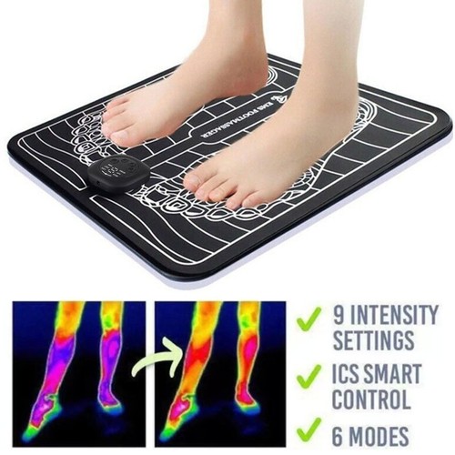 EMS Electric Foot Massager Pad Blood Circulation Muscle Stimulator Mat ...