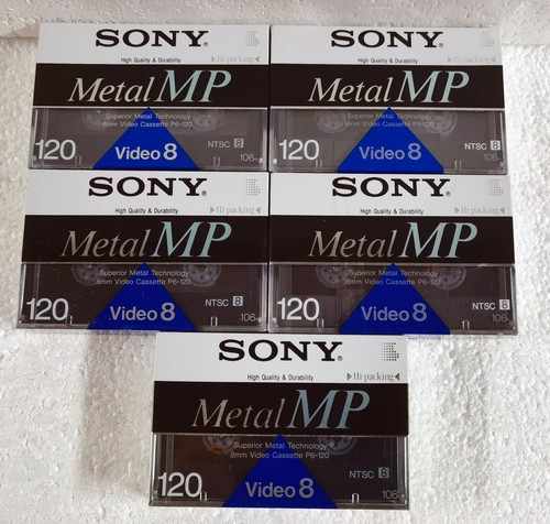 5 New: Sony Metal MP120 Video 8 NTSC 120 P6-120MP Video Cassette Made ...