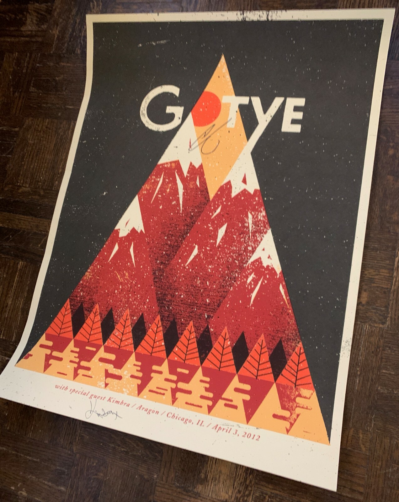 GOTYE / KIMBRA SIGNED 2012 TOUR POSTER - BACKSTAGE PASS ARAGON BALLROOM ...