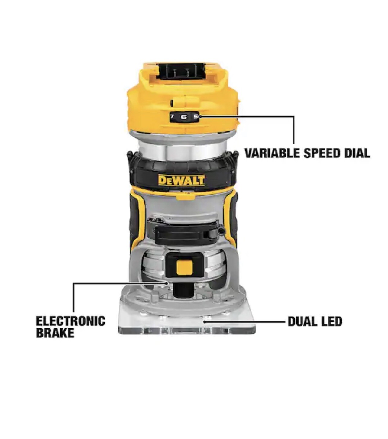 DEWALT DCW600B 20V MAX XR Cordless Compact Router - Tool Only ...