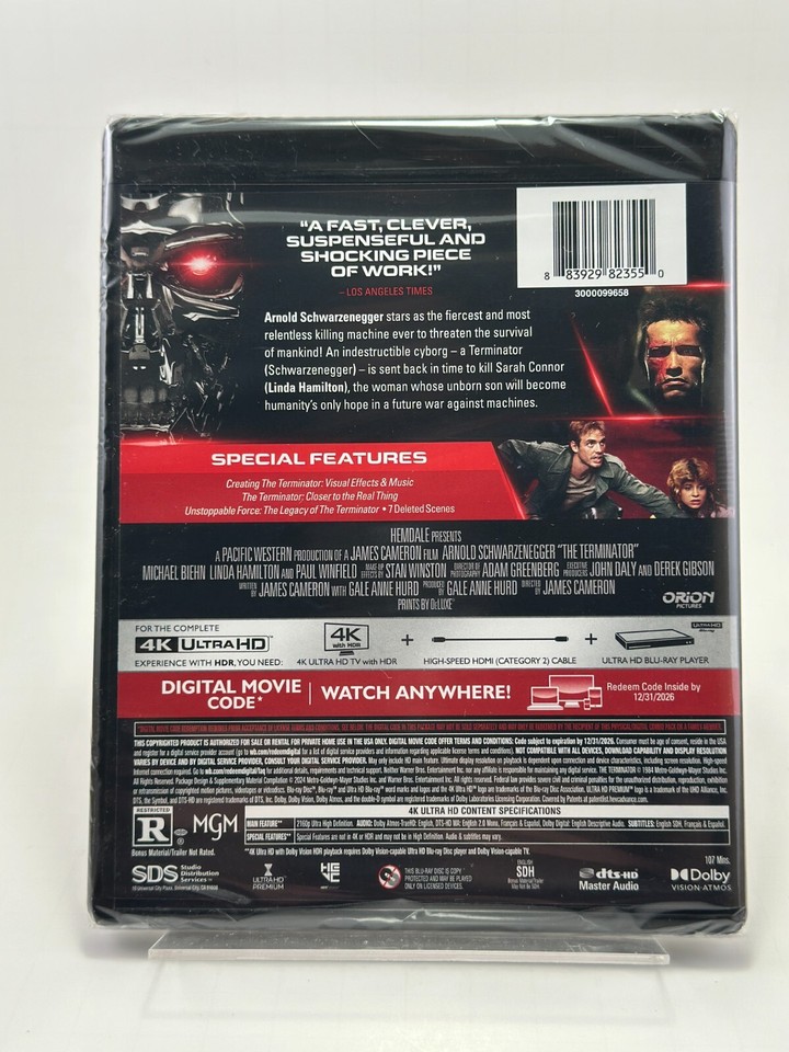The Terminator 4K UHD / Digital U.S. Release BRAND NEW SEALED 1984 ...