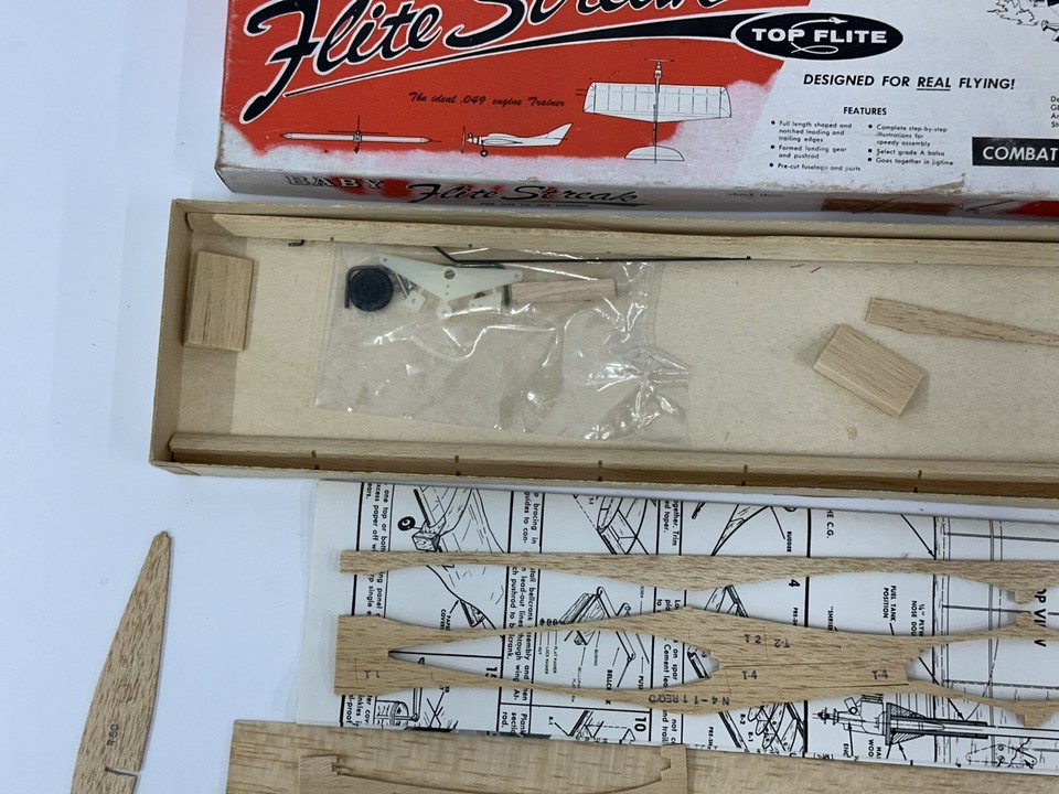 Top Flite Baby Flite Streak Model Wood Plane Combat Stunt Trainer | eBay