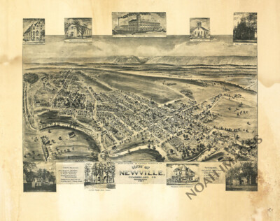 Panoramic Map of Newville Pennsylvania 16x20 | eBay