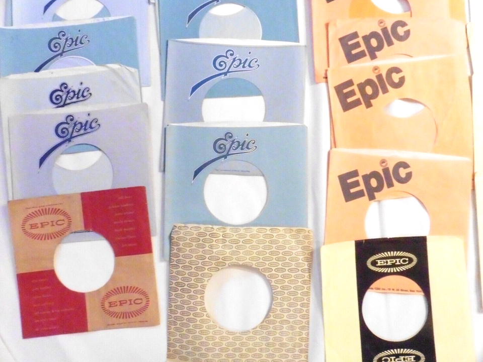 Big Lot Of (37) Assorted Epic 45 RPM Record Sleeves - Company Sleeves ...