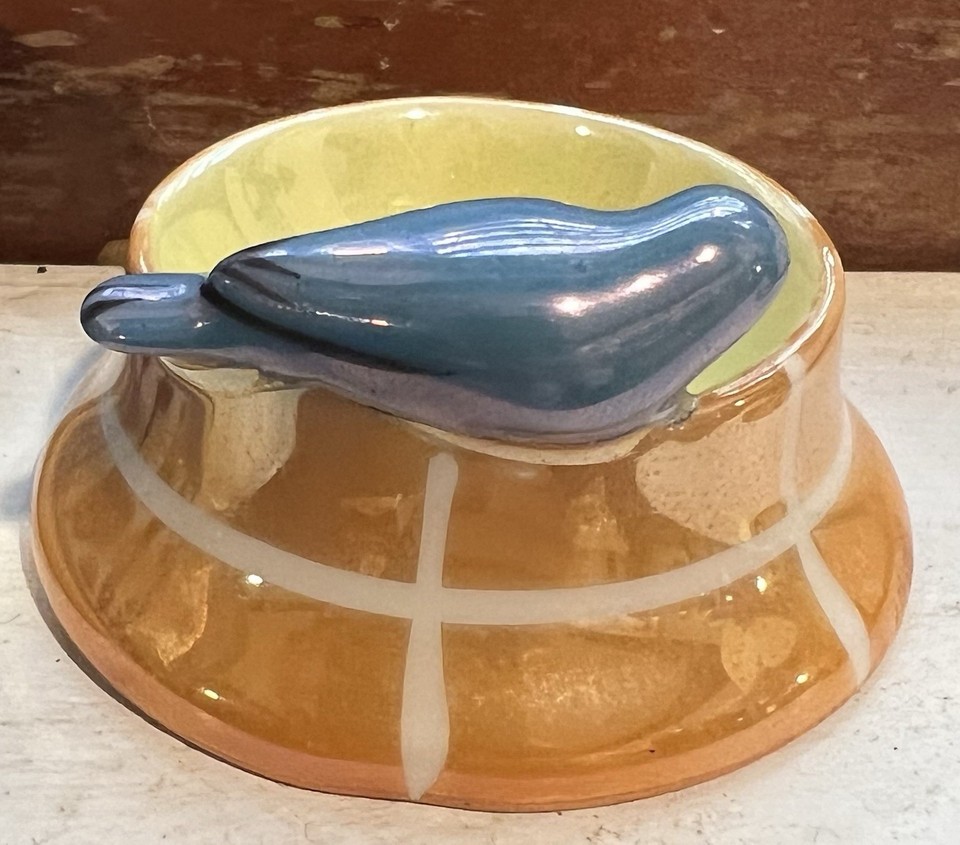 Vintage Old Noritake Bird Lusterware Japan Blue Bird Art Deco Plate ...